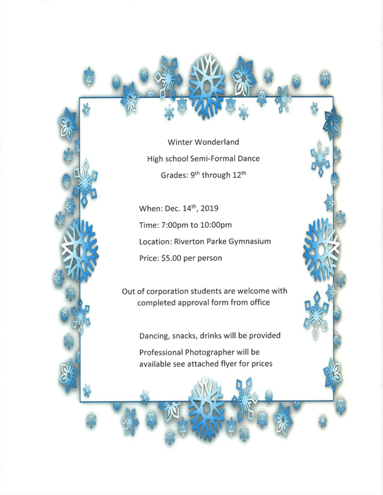 Winter Wonderland - High School Semi-Formal Dance | Riverton Parke Jr ...